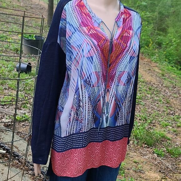 new directions | Tops | New Direction Studded Navy Blue Long Sleeve ...